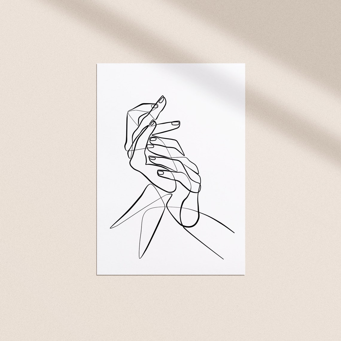 One Line Hand Art Print Single Line Drawing Continuous Line | Etsy