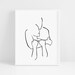 Couple Line Art, Hugging Print, Man and Woman Art, Love Line Drawing ...
