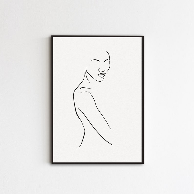 African American Line Art, Abstract Black Woman Art, Minimalist African ...