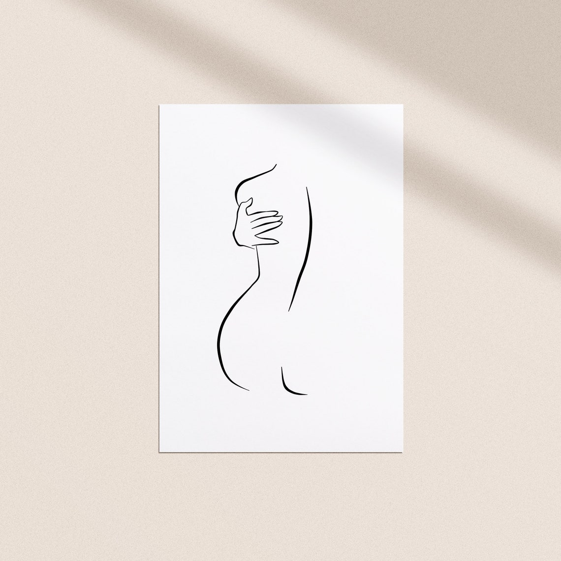 Woman Back Print Abstract Female Body Drawing Female | Etsy