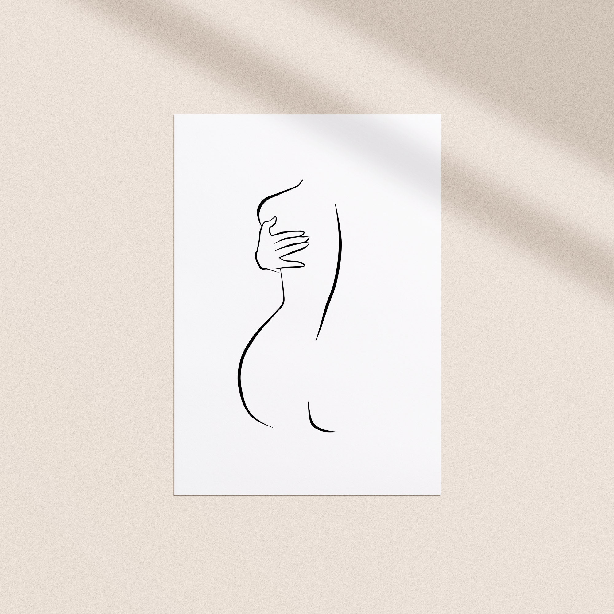 Woman Back Print Abstract Female Body Drawing Female | Etsy