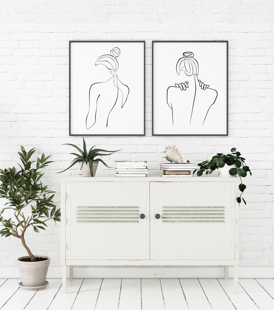 Woman Back Line Art Set of 2 Abstract Female Body Art Set - Etsy