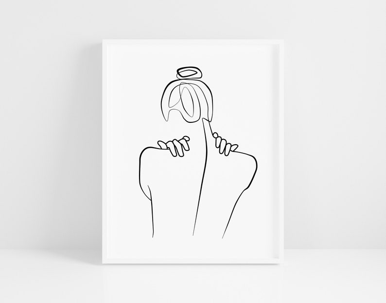 Woman Back Line Drawing Female Body Print Feminine Poster - Etsy