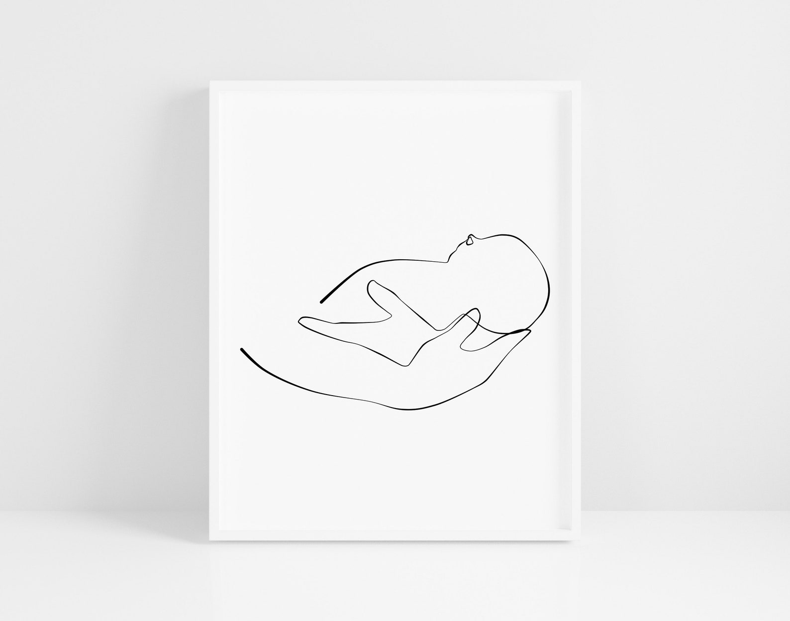 Newborn Line Art One Line Drawing Baby Abstract Hands Print | Etsy