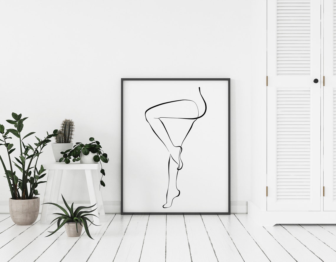 Woman Legs Line Art Print One Line Drawing Female Body - Etsy