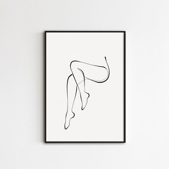 Legs Line Art One Line Drawing Woman Abstract Female Body | Etsy