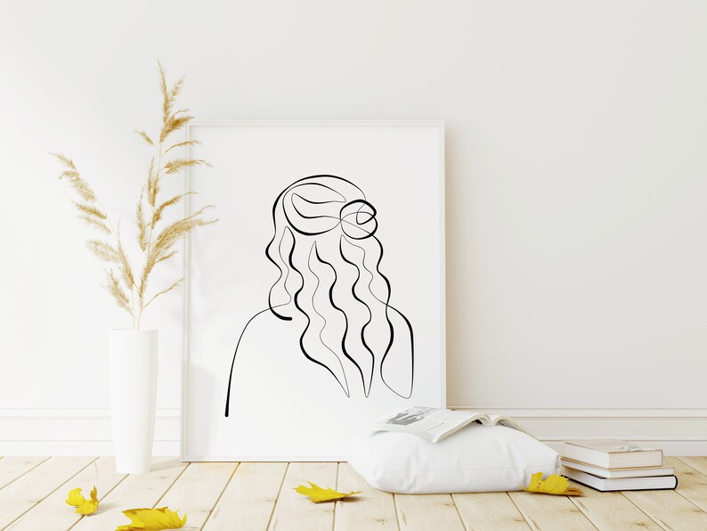 Woman Back Line Art Print Feminine Drawing Female Figure | Etsy