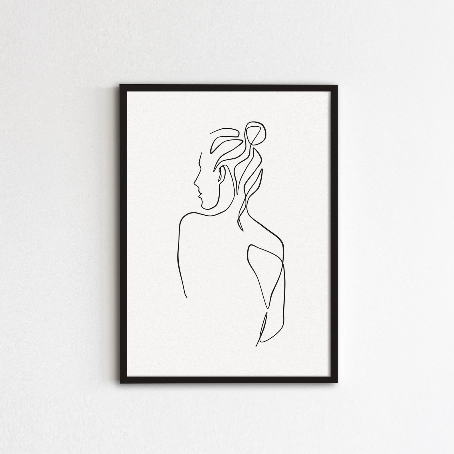 Female Back Line Art Abstract Woman Body Poster Minimalist | Etsy