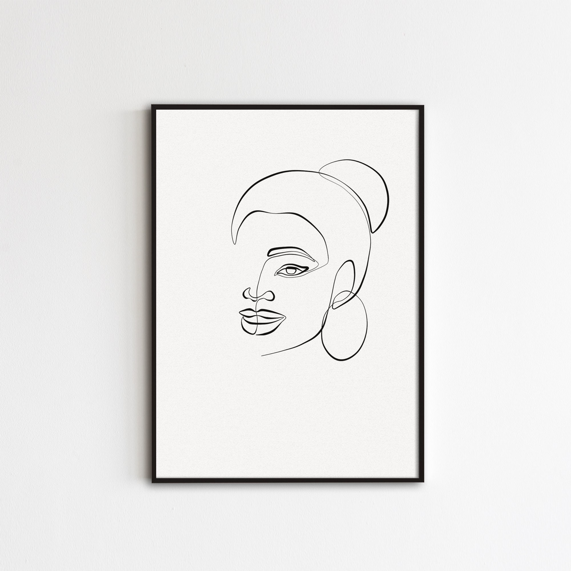 African American Face Line Art One Line Drawing Black Woman | Etsy