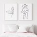 Couple Line Art Set of 2, Flower Line Drawing, Abstract Couple Print ...