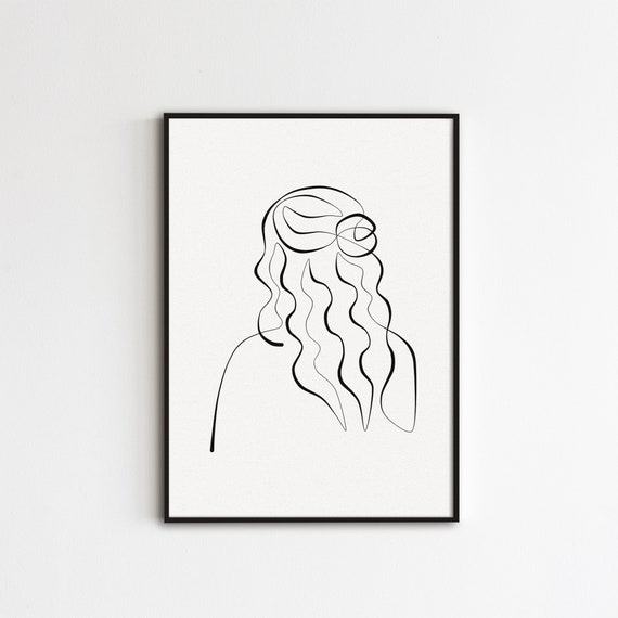 Woman Back Line Art Print Feminine Drawing Female Figure | Etsy