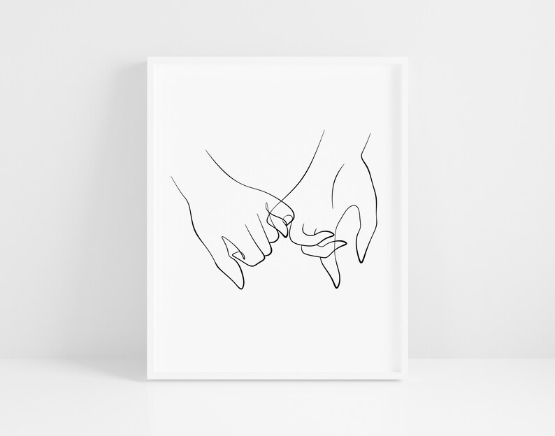 Pinky Promise Print Pinky Swear Art Holding Hands Line Art - Etsy