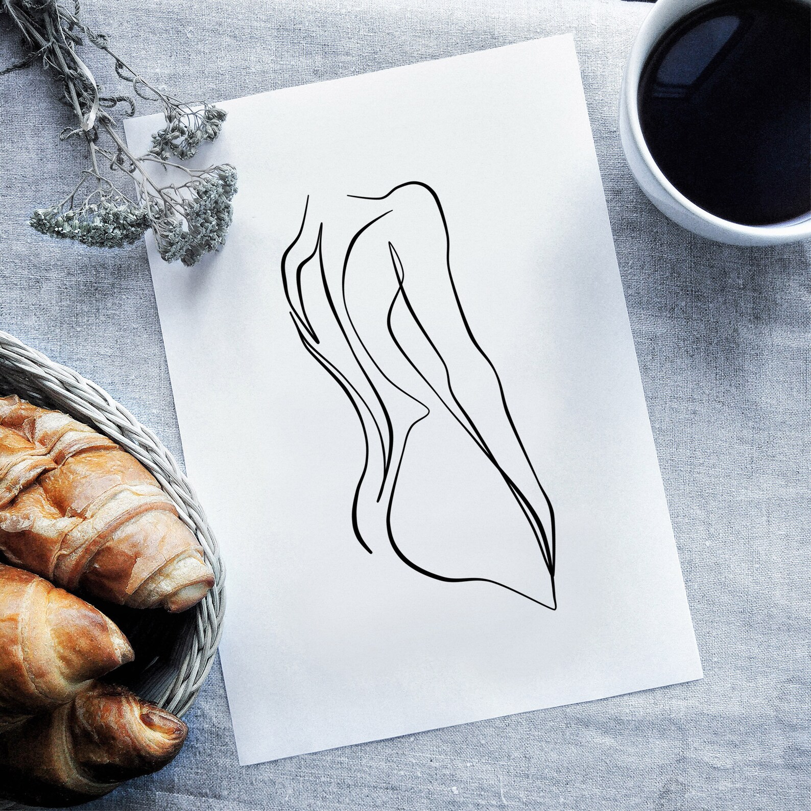 Woman Back Line Art Abstract Woman Body Art Female Back Art | Etsy