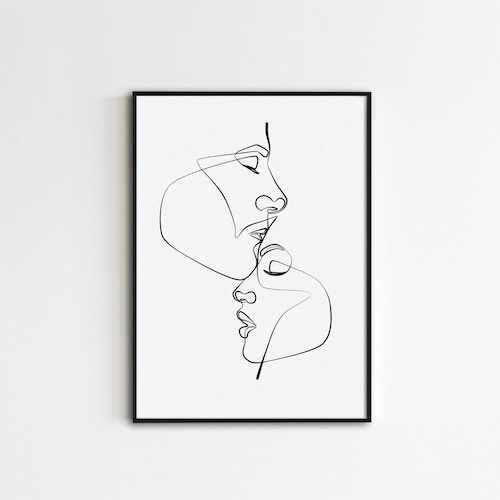 Abstract Love Line Art Couple Line Art One Line Drawing - Etsy