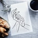 One Line Hand Art Print Single Line Drawing Continuous Line - Etsy