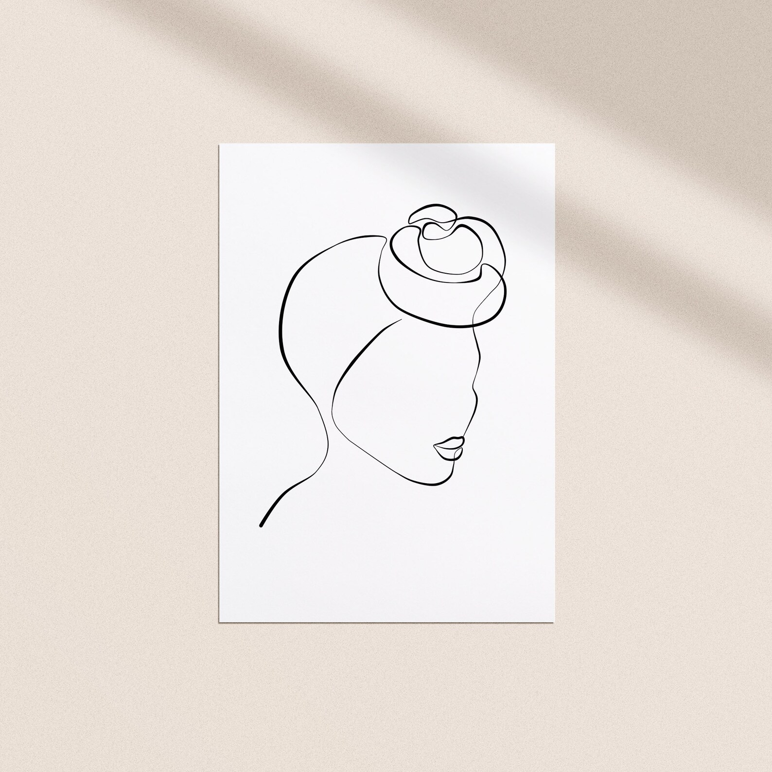 African Line Art One Line Drawing Face African American - Etsy