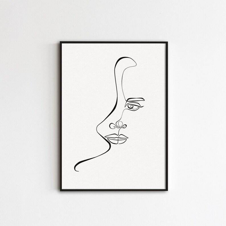 Single Line Face Drawing One Line Face Art Print Abstract | Etsy
