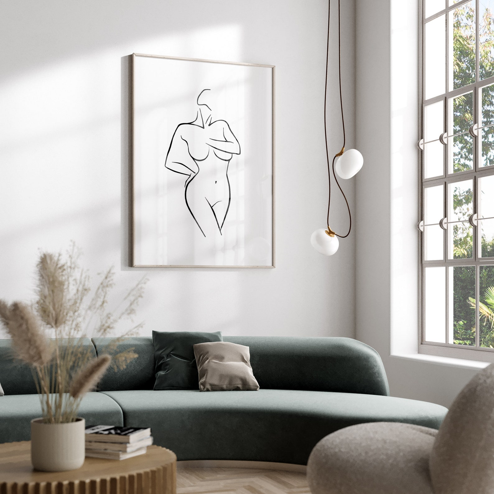Abstract Naked Woman Print Minimalist Body Line Art Female Etsy
