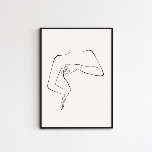 Abstract Art One Line Drawing Continuous Line Art Female - Etsy