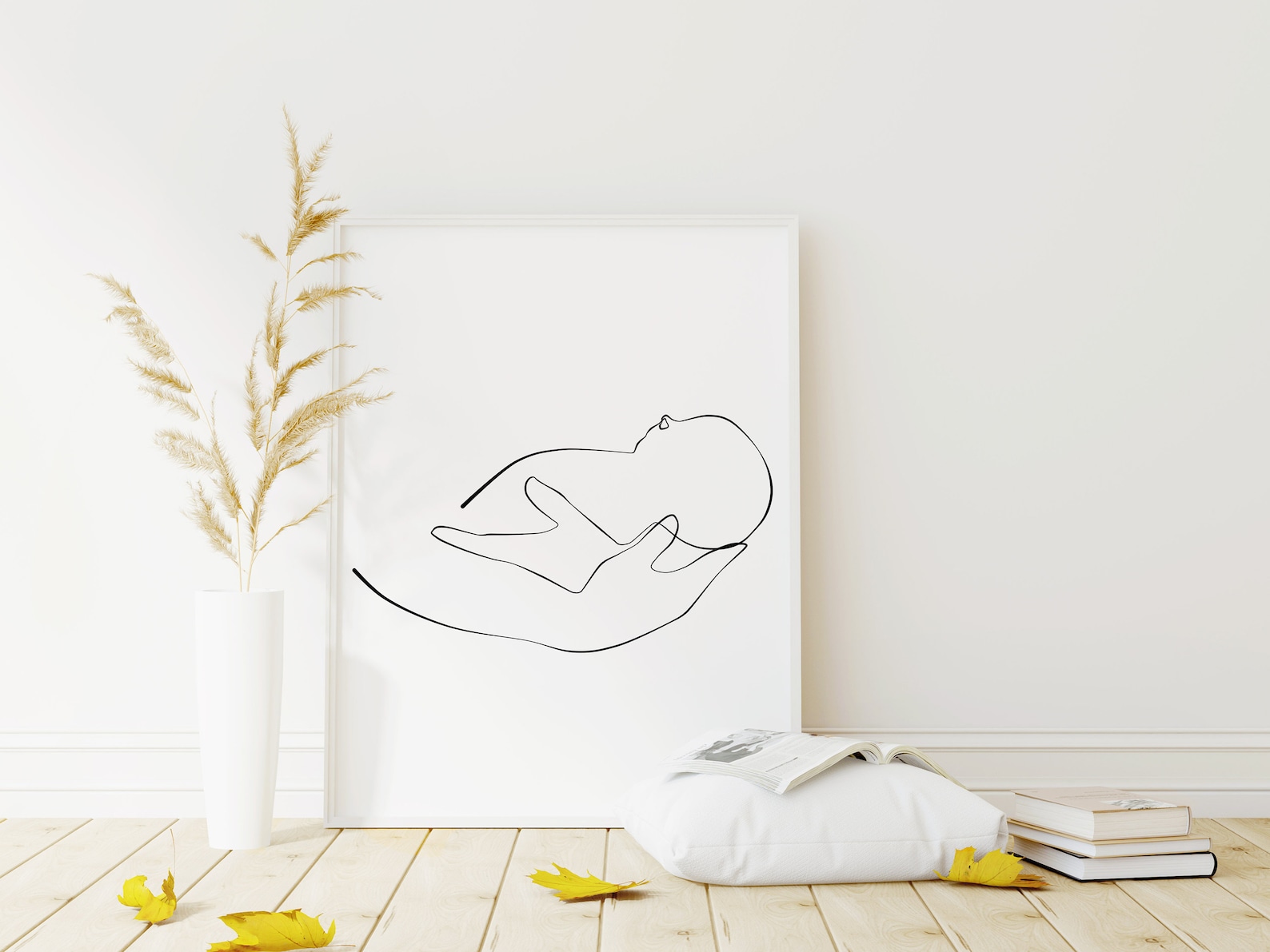 Newborn Line Art One Line Drawing Baby Abstract Hands Print - Etsy