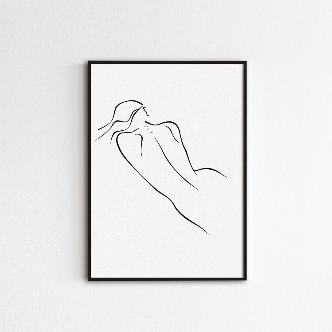 Woman Back Line Art, Body Outline Print, Feminine Art Print, Female ...