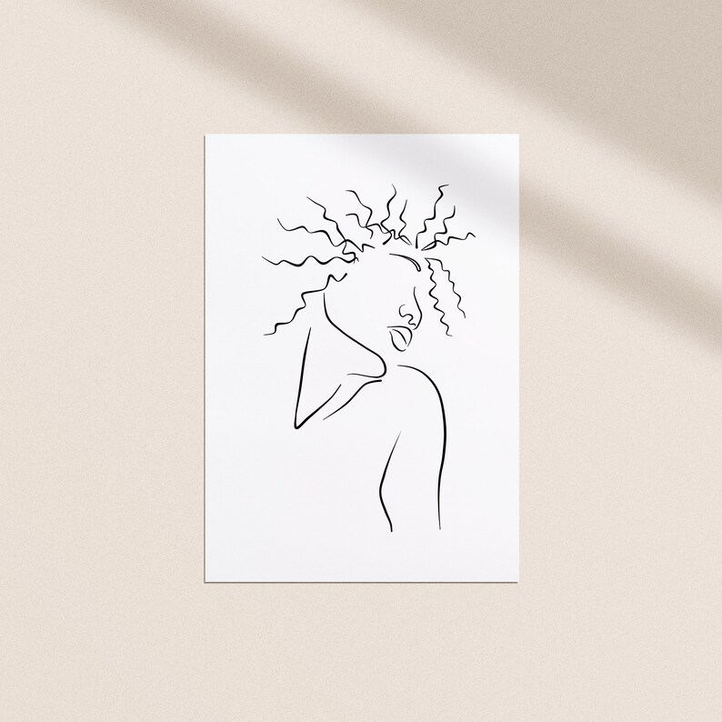 Black Woman Line Art African American Line Drawing - Etsy