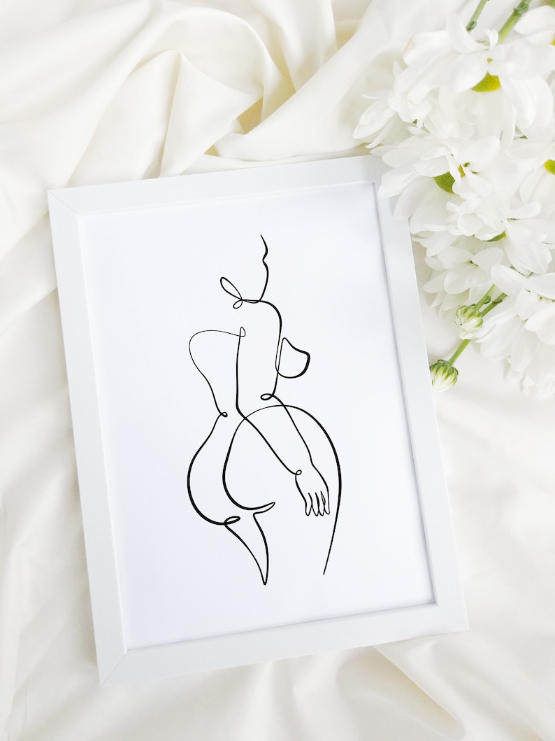 Curvy Woman Back Line Art Body Positive Print Body - Etsy