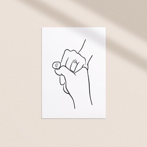 Holding Hands Line Art, Family Line Drawing, Proposal Poster, Abstract ...