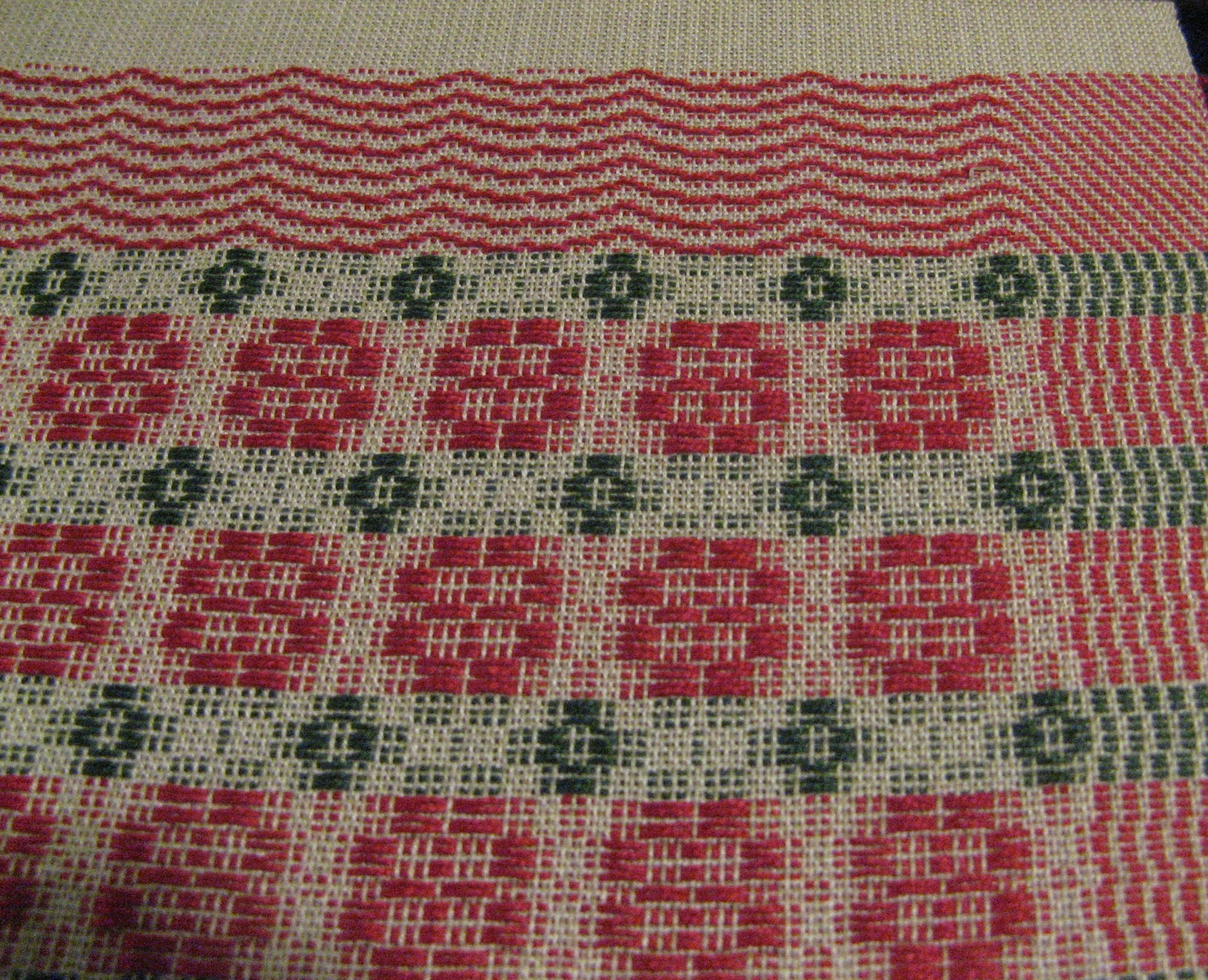Hand Woven Overshot Table Runner | Etsy