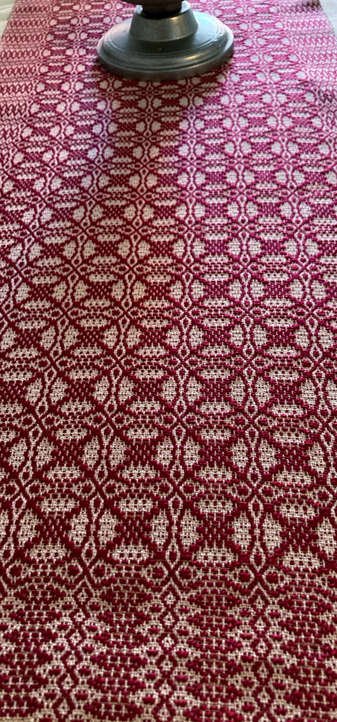Hand Woven Overshot Table Runner - Etsy
