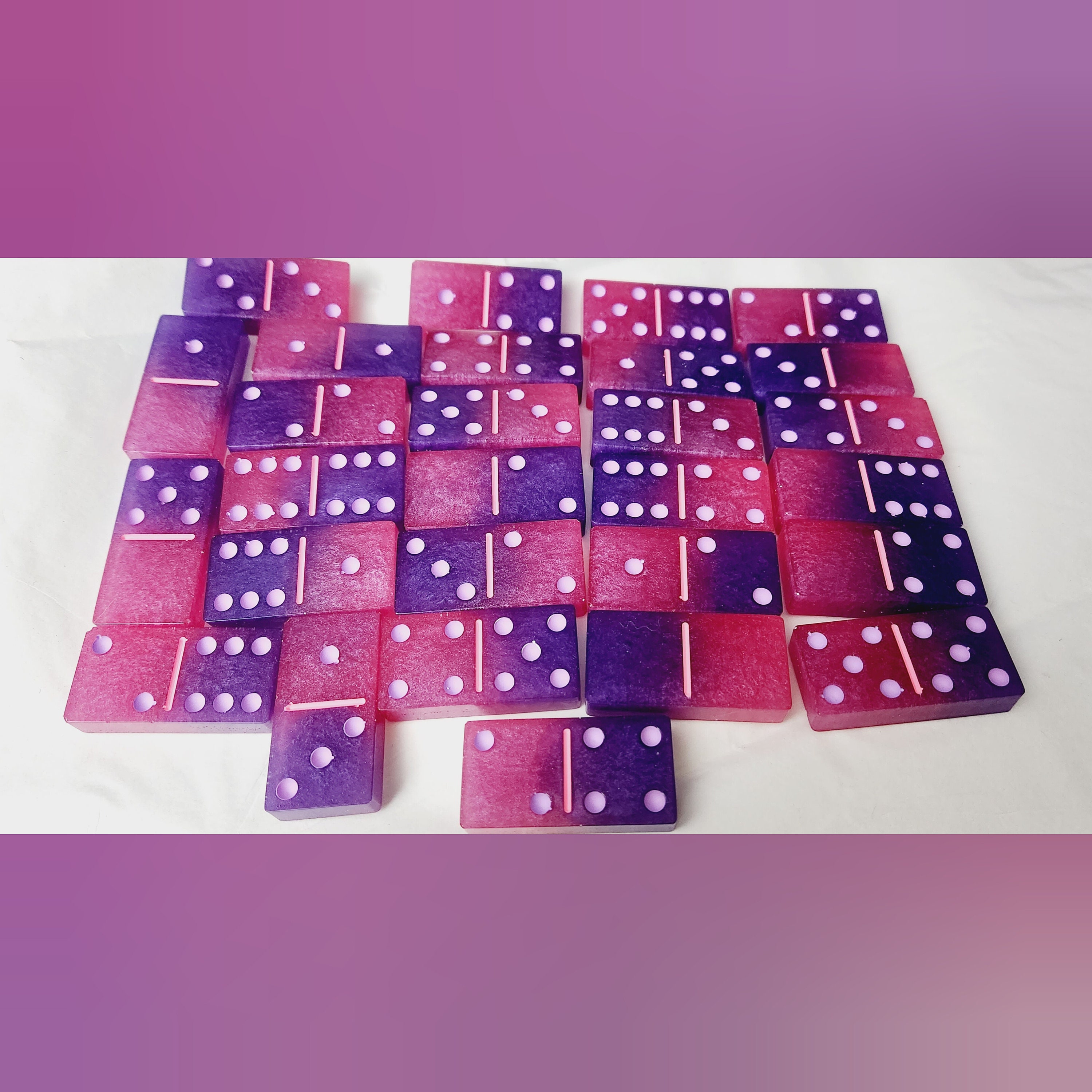 Large Pink and Purple Dominoes Set of 28 - Etsy