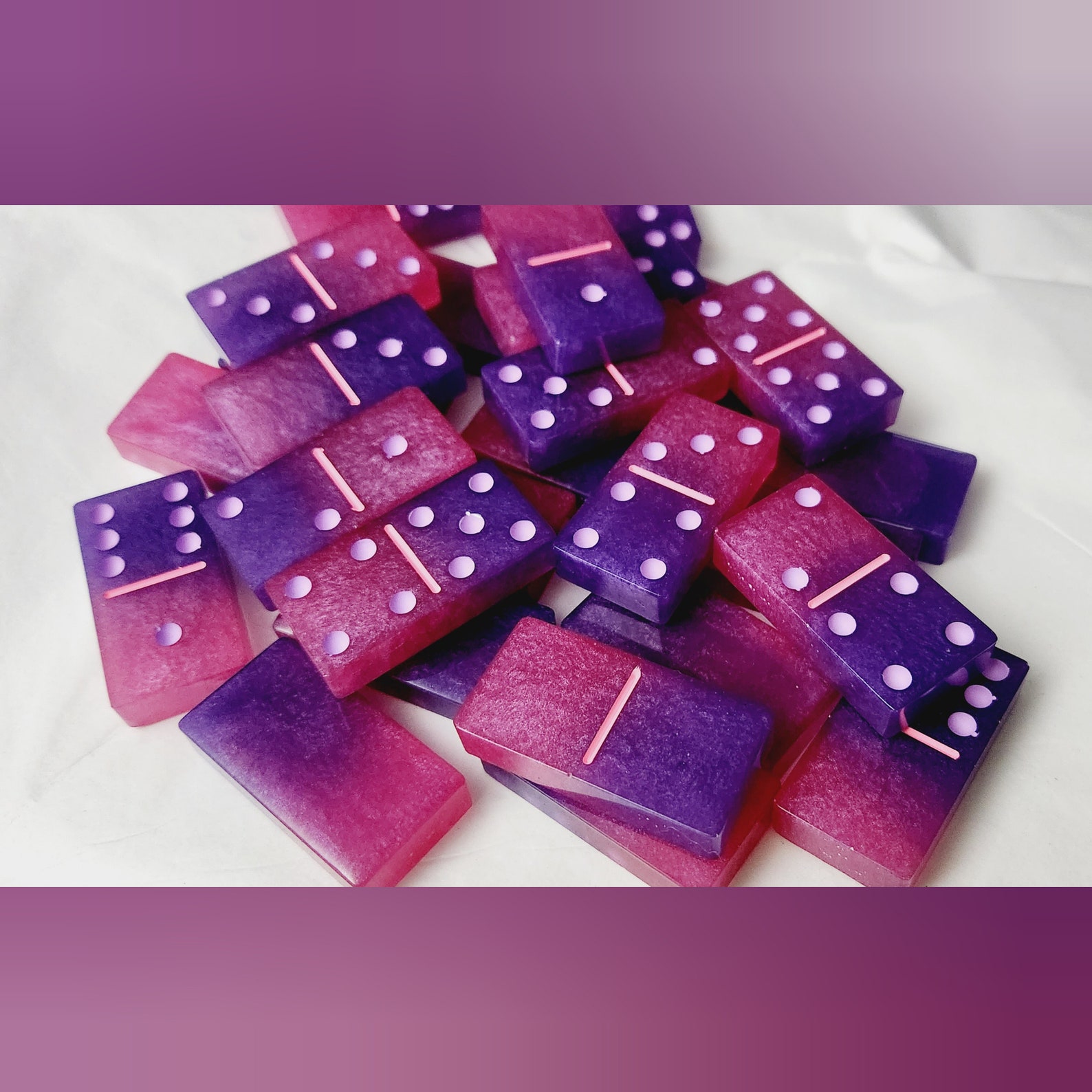 Large Pink and Purple Dominoes Set of 28 - Etsy