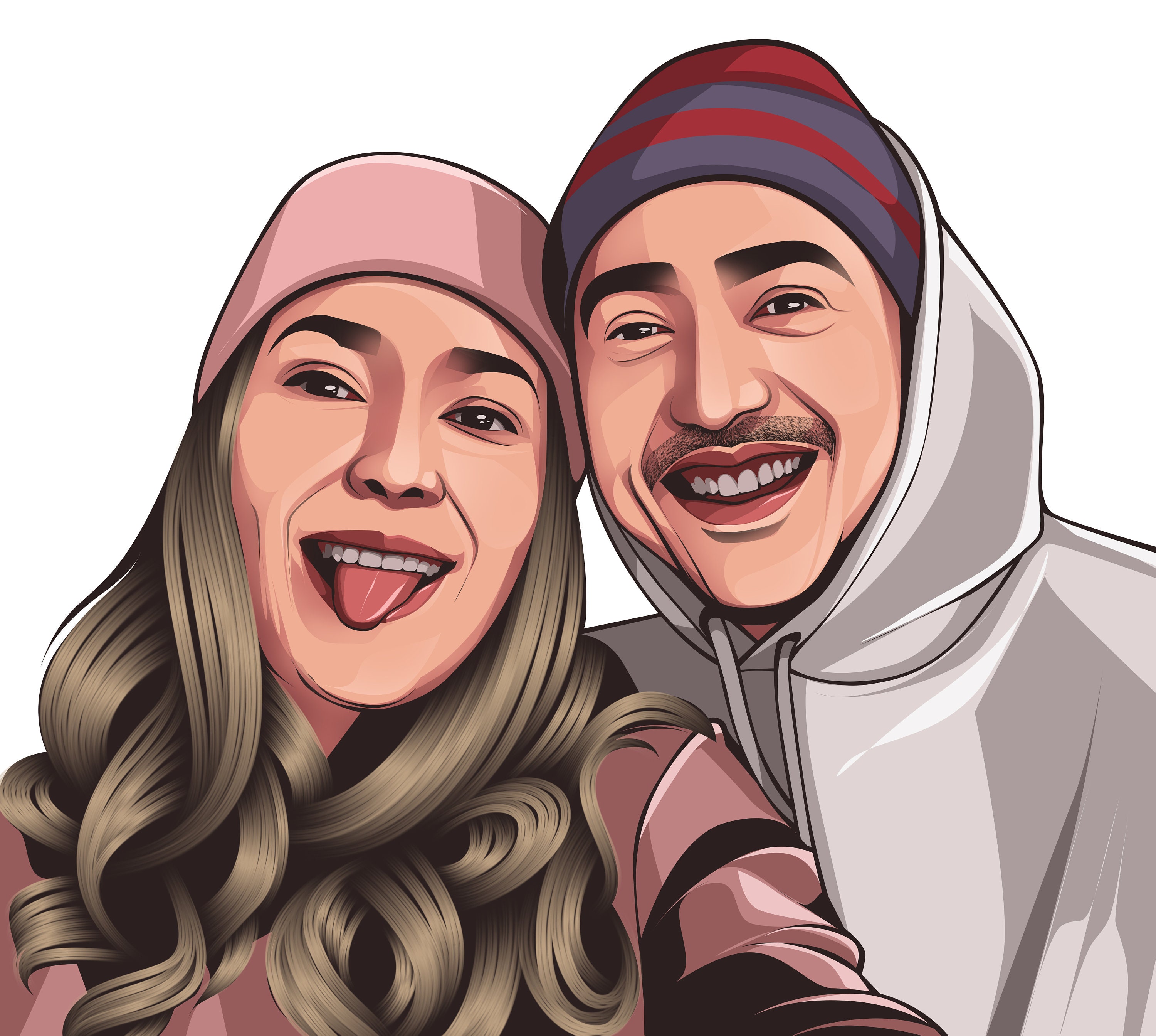 Custom Cartoon Portrait Logo Design Digital Illustration Personalised ...