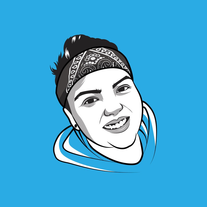 Monochrome Avatar custom Digital Portrait Pop Art Vector - Etsy
