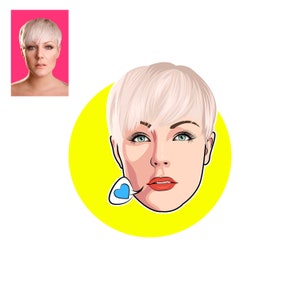 Custom Cartoon Portrait, Avatar , Caricature ,fun Art ,popart ...