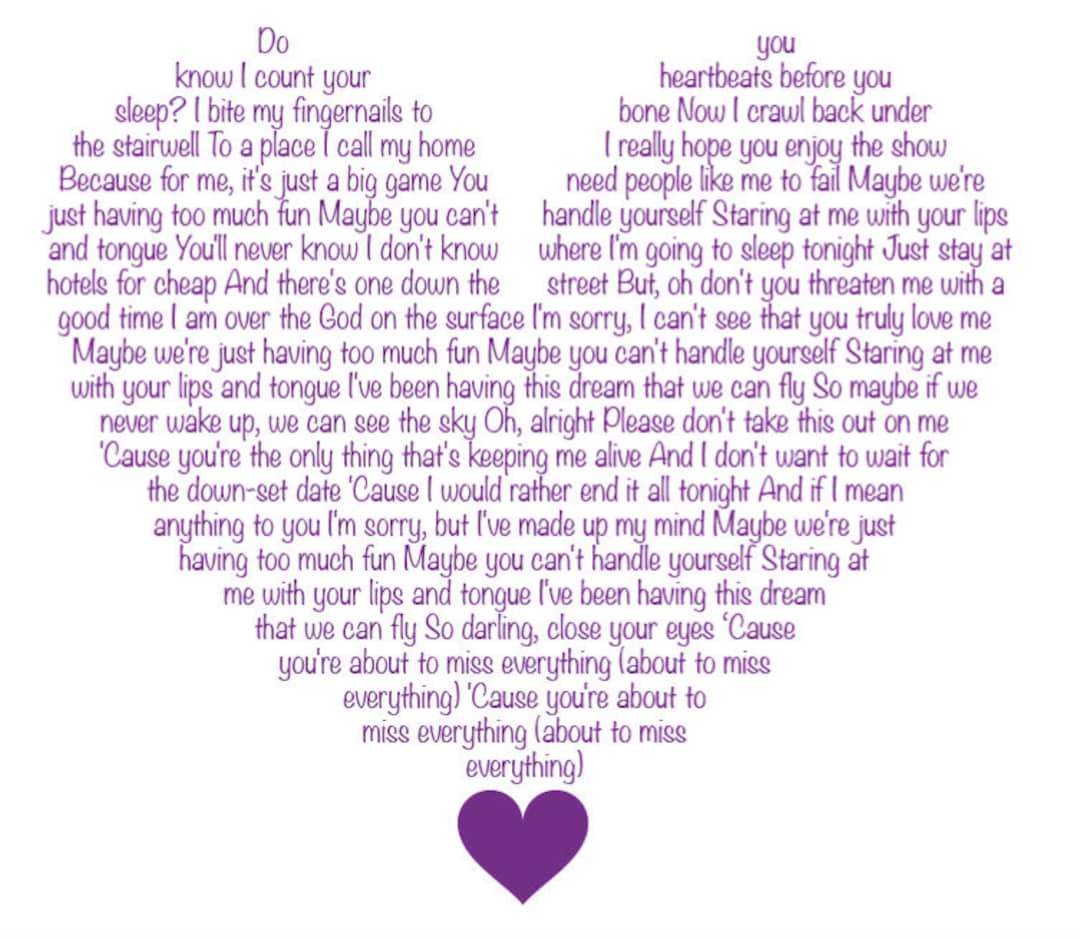 Custom Heart Lyric SVG - Etsy