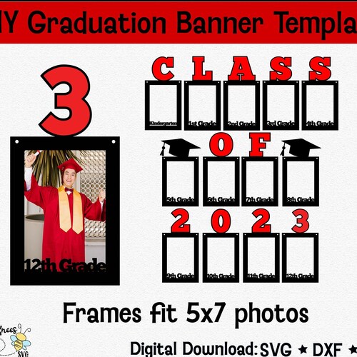 Graduation Photo Banner Template .svg .dxf .eps .pdf .png - Etsy