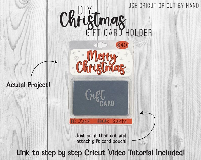 Printable Christmas Gift Card Holder Template, Gift Card Pouch Holder ...