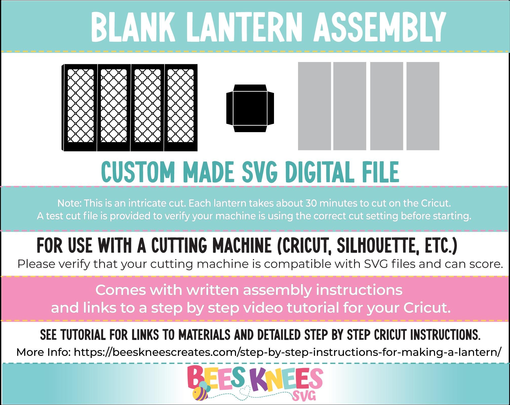 Blank Lantern Template Svg, DIY Luminary Svg, Centerpiece Cut File, Add ...