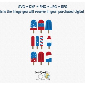 Patriotic Popsicles Svg, 4th of July Popsicles, Patriotic Ice Cream ...