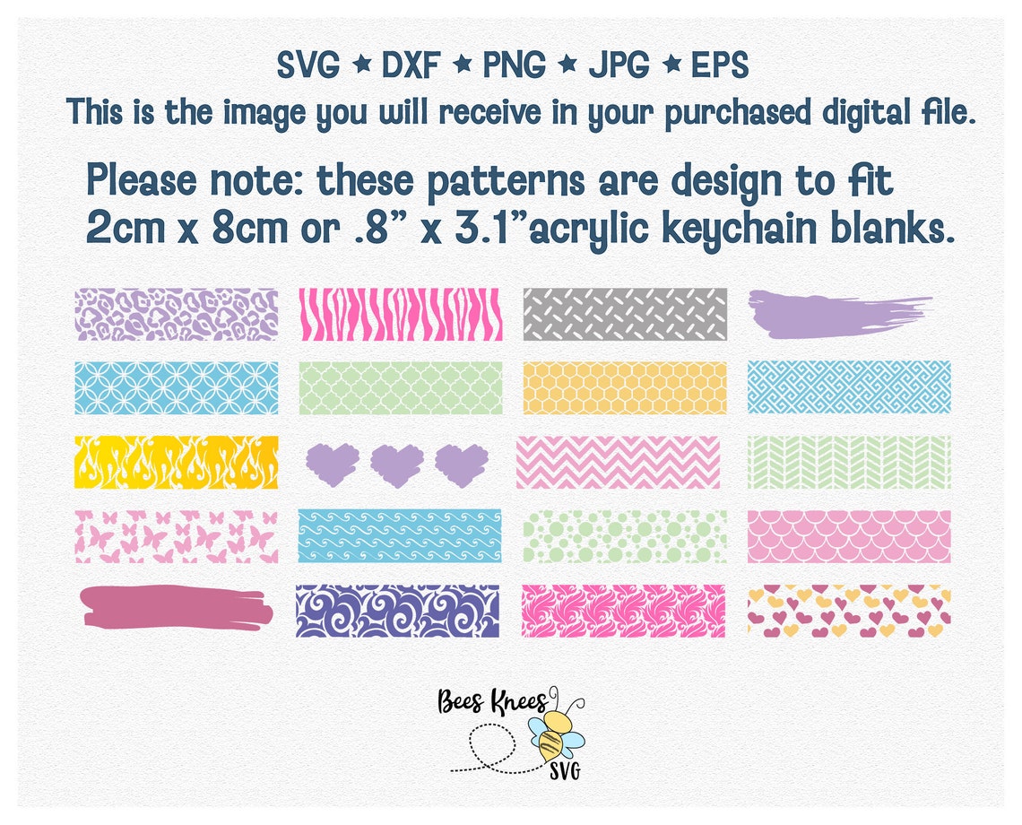 Rectangle Pattern SVG 8cm X 2 Cm Keychain Svg Rectangular - Etsy