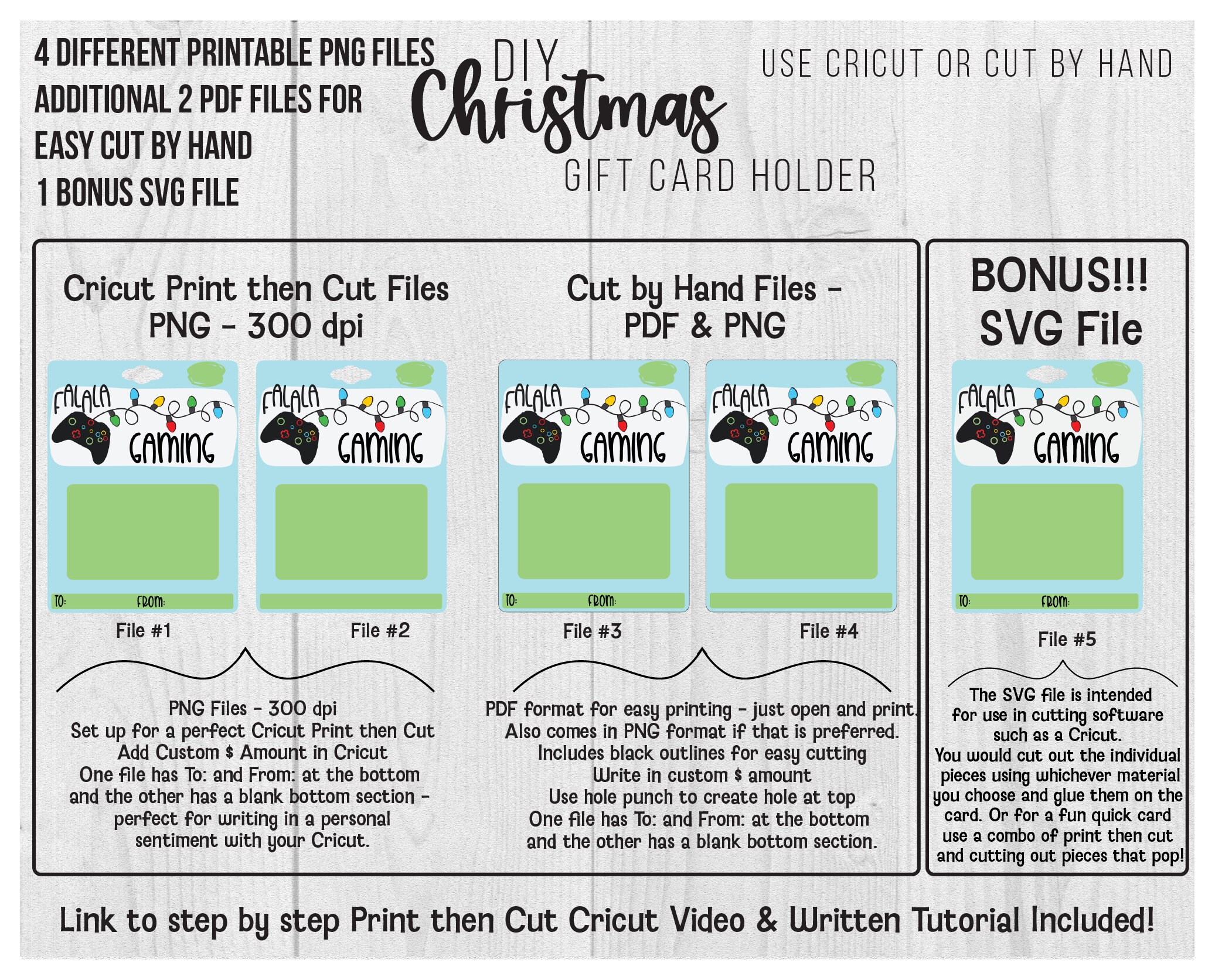 Printable Christmas Gift Card Holder Template, Gift Card Pouch Holder ...