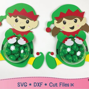 Elf Candy Holder, Christmas Candy Holder Template, DIY Boy and Girl Elf ...
