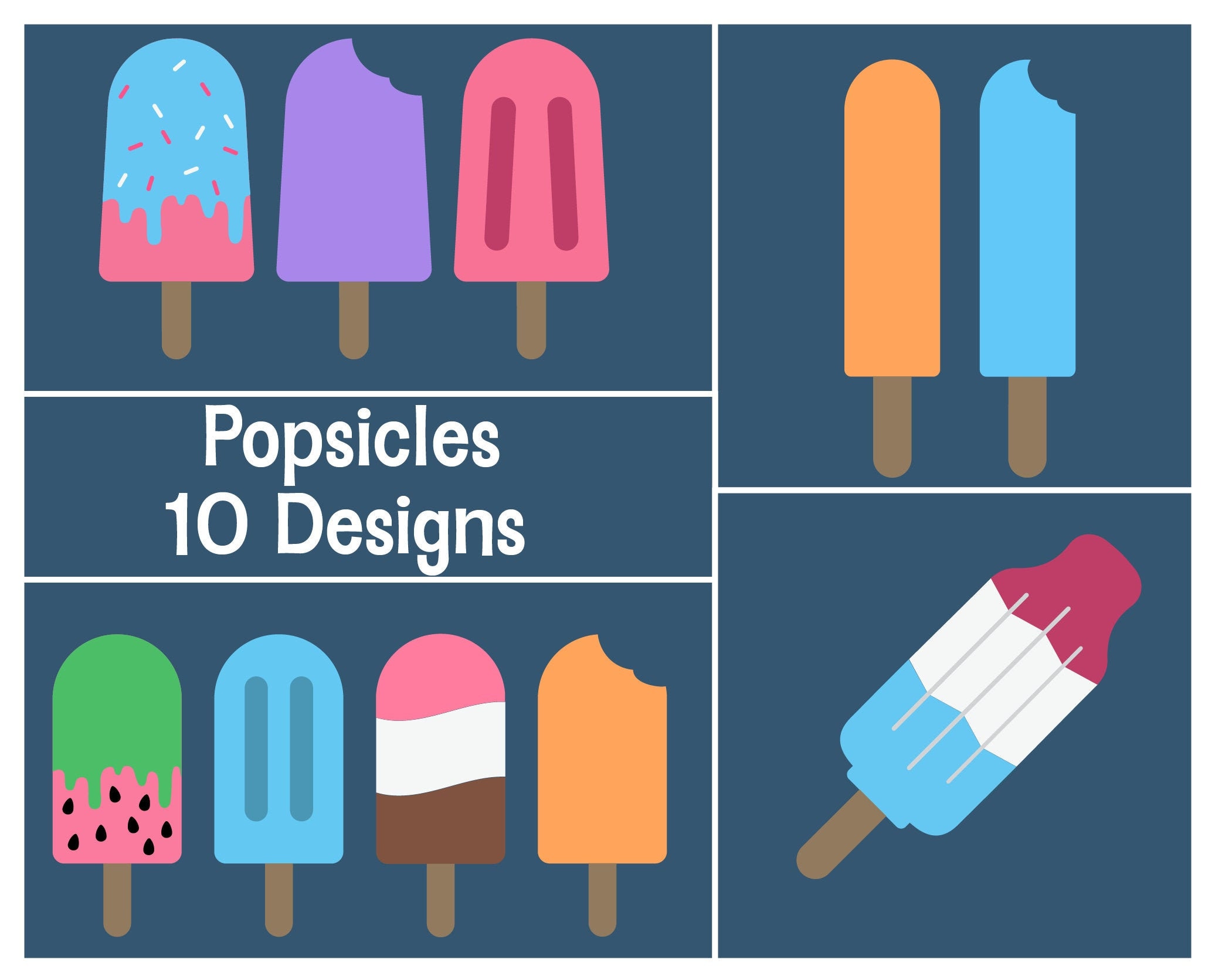 Popsicles Svg, Summer Svg, Ice Cream Svg, Cricut and Silhouette Cut ...