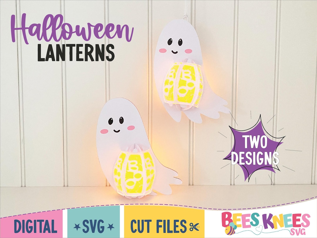 Ghost Belly Lantern SVG Template, Halloween Hanging Lantern, DIY ...