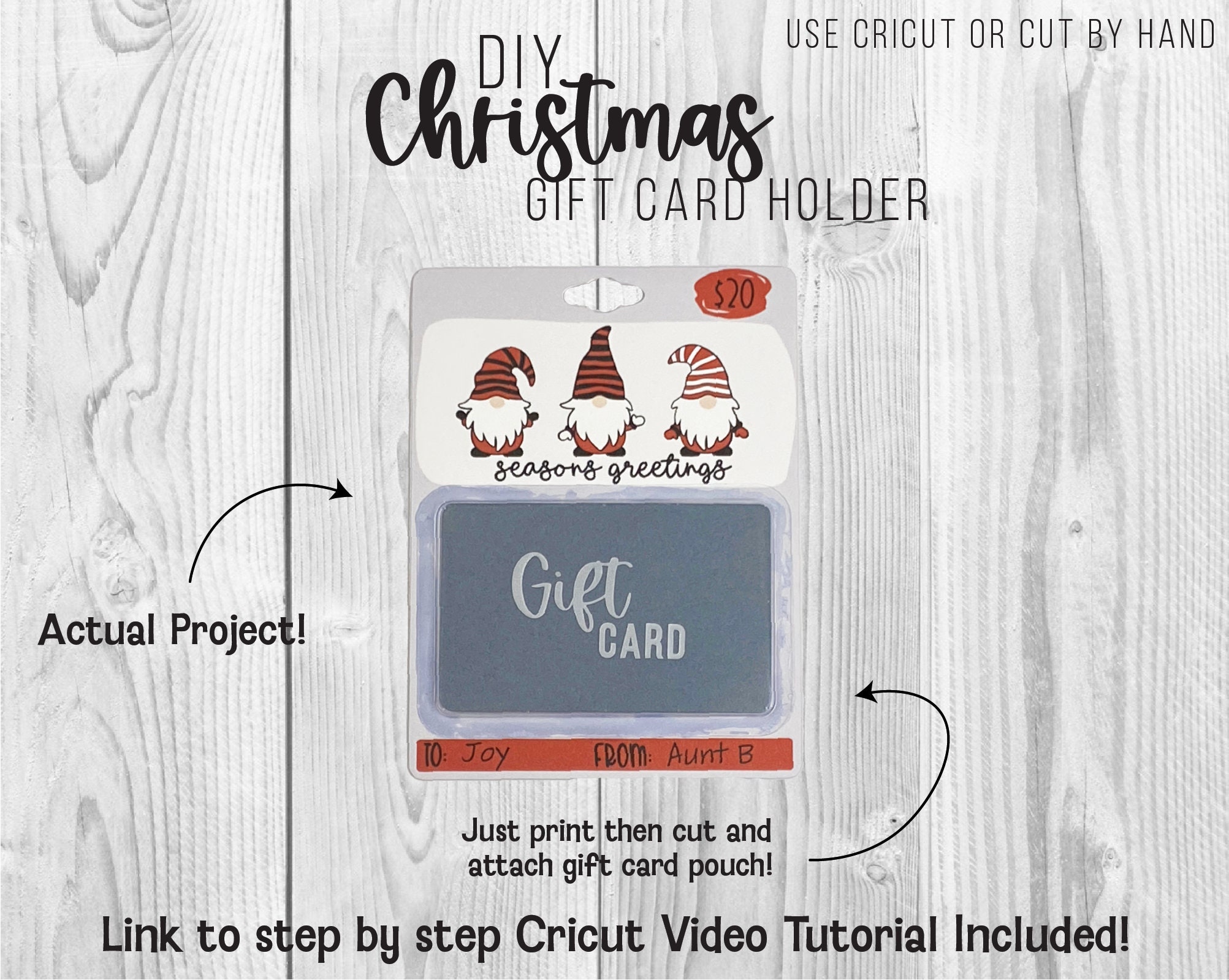 Printable Christmas Gift Card Holder Template Gift Card Pouch - Etsy