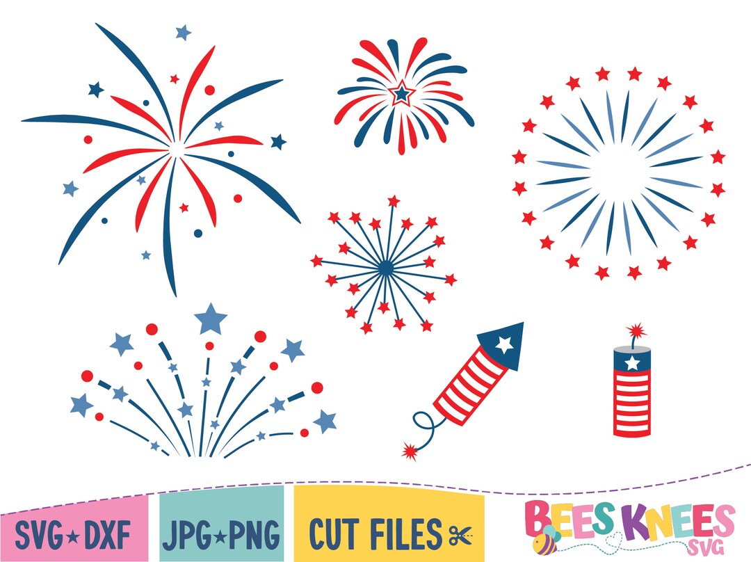 Fireworks Svg, 4th of July Fireworks, Firecrackers Svg, Cut File for ...