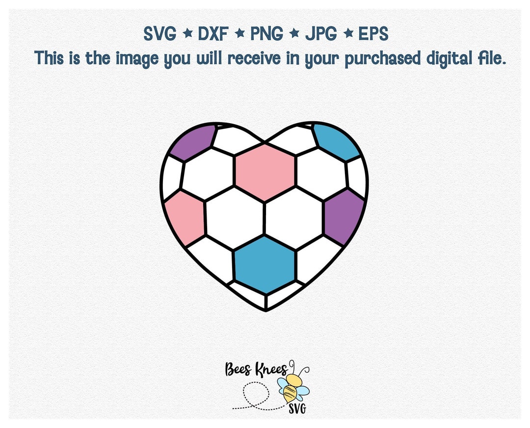 Heart Soccer Ball SVG, Girl Soccer SVG, Pastel Soccer Ball Svg, Digital ...