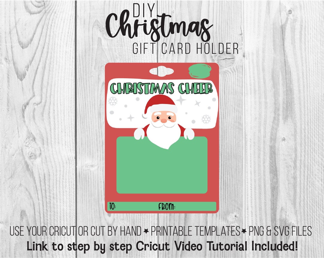 Printable Christmas Gift Card Holder Template, Gift Card Pouch Holder ...
