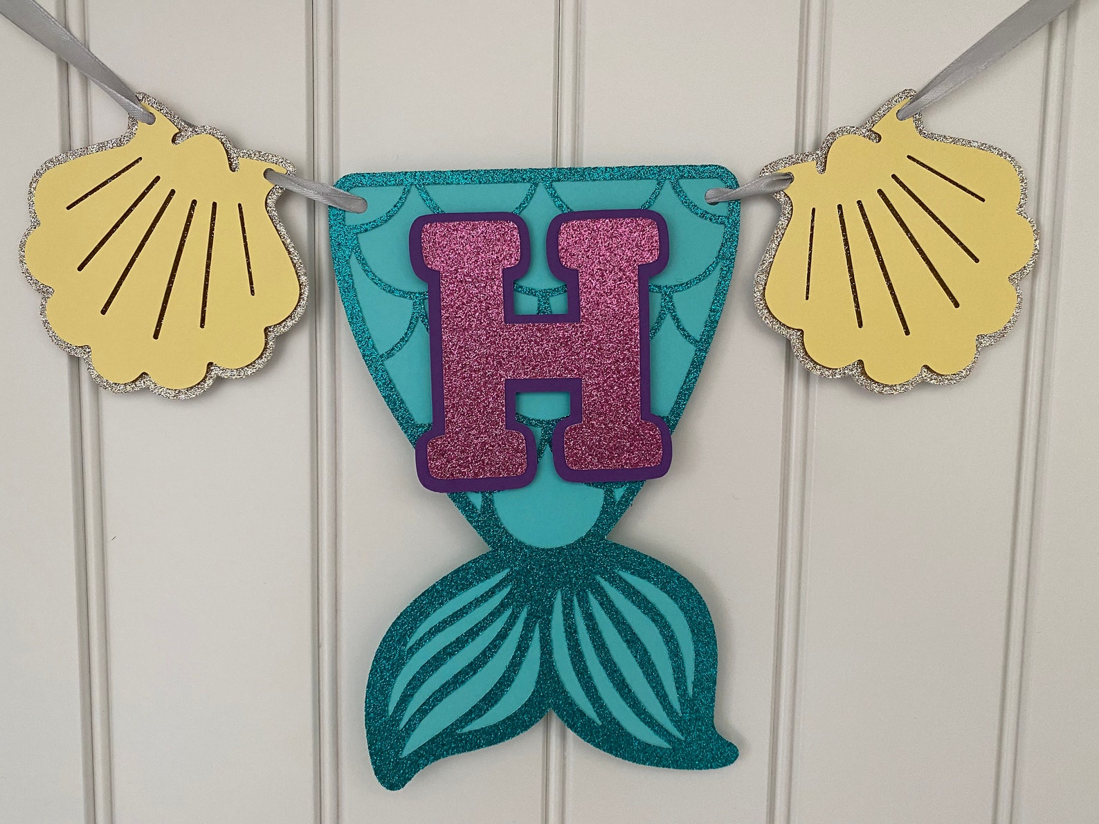 Mermaid Banner Svg, Mermaid Happy Birthday Banner Svg, Mermaid Name ...